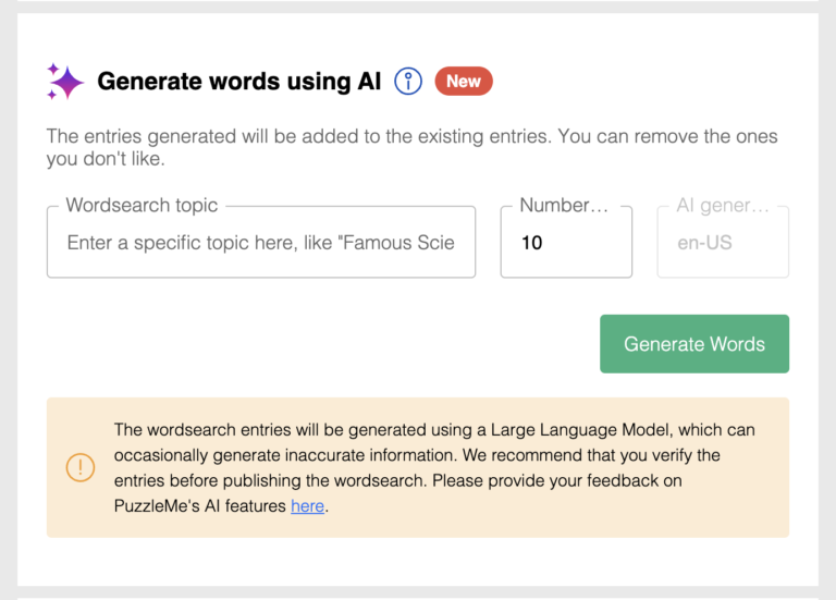 Free Word Search Maker, Now With AI Generator